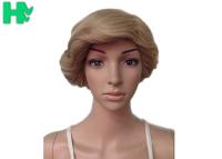 China Dark Blonde Short Synthetic Full Lace Wig with Ponytail 16 Inch Heat Resistant for sale