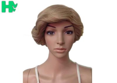 China Dark Blonde Short Synthetic Full Lace Wig with Ponytail 16 Inch Heat Resistant for sale