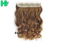 China 22 Inch Gold Clip In Synthetic Curly Hair Extensions Body Wave 80-200g for sale
