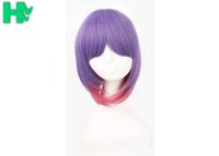 China Party Purple Synthetic Cosplay Wig with Ponytail Non Flammable 15-30 Inch for sale