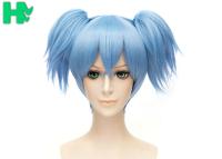 China Dark Blue Heat Resistant Cosplay Wig Short with Ponytail 130g Synthetic Hair for sale
