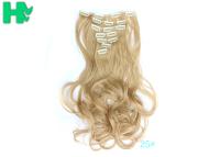 China Blonde 16 Inch Synthetic Clip In Hair Extensions High Temperature Fiber 100g for sale