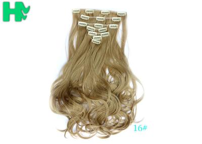 China Remy Weft Synthetic Clip In Hair Extensions 90-120 Gram for Women for sale
