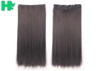 China Natural Wave Synthetic Clip On Hair Extensions Straight Soft Smooth 18 Inch 100g for sale