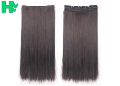China Natural Wave Synthetic Clip On Hair Extensions Straight Soft Smooth 18 Inch 100g for sale