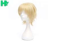 China Male White Cosplay Wig Short Human Hair Customized 150-300g Heat Resistant Synthetic for sale