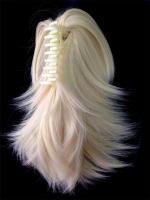 China Women Clip On Synthetic Hair Pieces 14 Inch High Temperature Fiber Silky Straight for sale