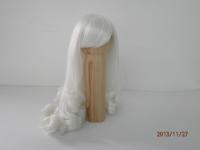 China Customized White Doll Hair Wigs Tangle Free Synthetic Hair Wigs 8-9 Inch 130% Density for sale