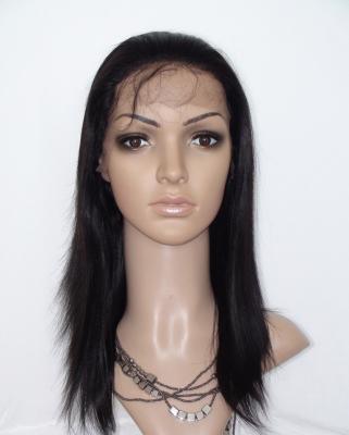 China 16 Inch Freetress Lace Front Wig Heat Resistant Yaki Straight Synthetic Hair 120% Density for sale