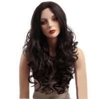 China 26 Inch Natural Curly Body Wavy Synthetic Front Lace Wig with Baby Hair 200g for sale