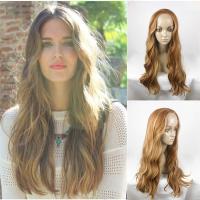 China High Temperature Fiber Front Lace Wig Human Hair Dark Brown 8-32 Inch Custom Length for sale