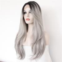 China 5A Ombre Synthetic Front Lace Wig Deep Wave 12-36 Inch Tangle Free for sale
