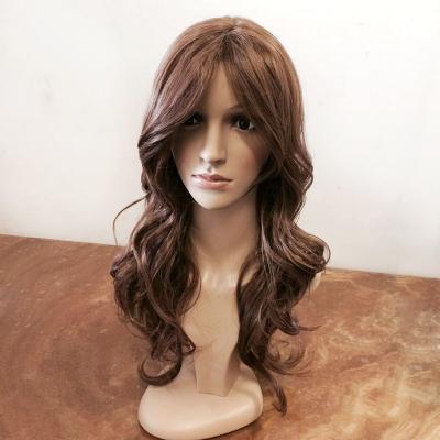 China Glueless Natural Curly Lace Front Wig Human Hair Dark Brown 20 Inch AAAAA Grade for sale