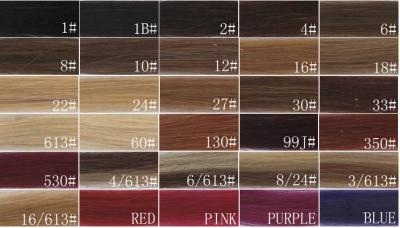 China 100% Real Human Hair Extension Color Chart Weave Hair Color Chart 22 Years Factory Custom for sale