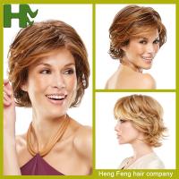 China Brown Short Synthetic Hair Wig High Temperature Fiber 200°C Non Flammable for Women for sale