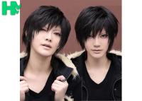 China Tangle Free Blonde Men Hair Wig Synthetic Human Hair Mens Wigs 100% Kanekalon Fiber for sale