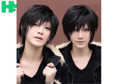 China Tangle Free Blonde Men Hair Wig Synthetic Human Hair Mens Wigs 100% Kanekalon Fiber for sale