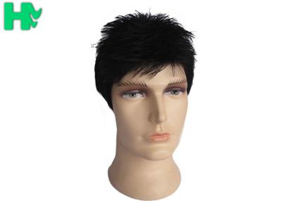 China Normal Lace Men Hair Wig 14 Inch Black Natural Looking Synthetic Hair Wig for Men for sale