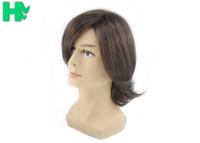 China Mens Short Hair Wig Machine Made Tangle Free Human Hair Wigs 100% Kanekalon Fiber for sale