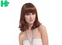 China Short Curly Synthetic Hair Wig 6A Darker Brown 12-36 Inch High Temperature Fiber for sale