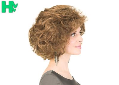 China Female Short Lace Front Synthetic Wig High Temperature Fiber 22.5 Inch Medium Size for sale