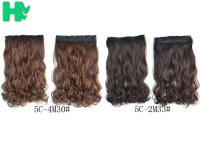 China 16 Inch Curling Synthetic Hair Extensions Clip In Tangle Free 220 Degree Heat Resistant for sale