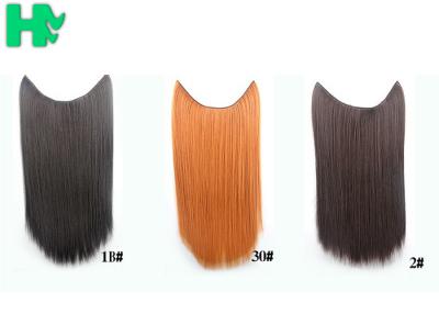 China Synthetic Fibre Hair Extensions Straight Double Drawn Human Hair Wefts 220 Degree Heat Resistant for sale