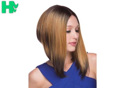 China Layered Short Blonde Bob Wig Heat Resistant Synthetic Hair 14-38 Inches for sale