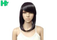 China Synthetic Heat Resistant Wigs / Long Bob Wigs With Side Bangs for sale