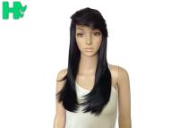 China High Temperature Fiber Long Straight Synthetic Wigs With Bangs for sale