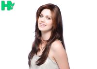 China 8-40 Inch Brown Long Synthetic Wig for Women Shedding Free Heat Resistant for sale