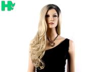 China Machine Made Heat Resistant Full Lace Synthetic Wig No Shedding 22.5 inch Medium Cap for sale