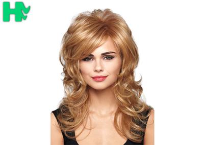 China Synthetic Long Ladies Wig Heat Resistant Fiber Dark Blonde 18 Inch 250g for sale
