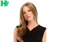 China Charming Centre Parting Long Synthetic Wigs Silky Straight Light Brown Wig for sale