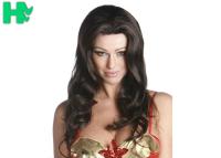 China Layered Black Synthetic Wig for Women High Temperature Fiber 20 Inch for sale