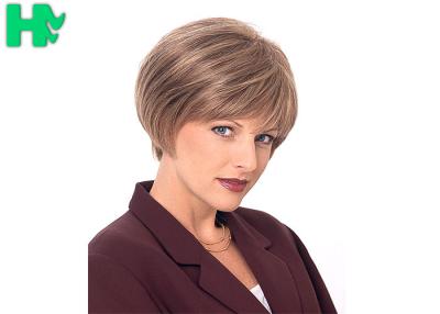 China Tangle Free Synthetic Wig Full Bangs Short High Heat Resistant 12-40inch 130% Density for sale