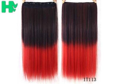 China High Temperature Fiber Red Synthetic Hair Extension Natural Curly 18inch 100g for sale