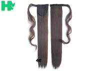 China Soft Bond Long Synthetic Heat Resistant Hair Extensions Silky Straight 20 Inch 220°C for sale