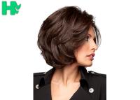 China Girls Synthetic Short Curly Afro Wig Body Wave Natural Black 130% Density 22.5 Inch for sale