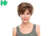 China Kanekalon Fiber Short Synthetic Straight Bob Wig 14-30 Inch 130% Density Custom Color for sale