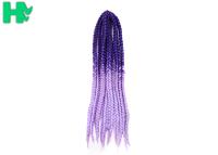 China 24 Inch Braid Purple Ombre Synthetic Hair Pieces for Women Bulk Hairstyle Extensions for sale
