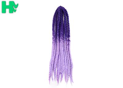 China 24 Inch Braid Purple Ombre Synthetic Hair Pieces for Women Bulk Hairstyle Extensions for sale