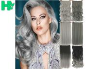 China High Temperature Fiber Clip In Hair Extensions Long Curly Weave Thick Ends 100g for sale