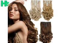 China Clip On Synthetic Hair Extensions 8-30 Inch Blonde Curly Body Wave Soft No Tangle for sale