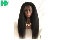 China Yaki Texture Long Synthetic Lace Front Wig Heat Resistant 8-30 inch Black Women for sale