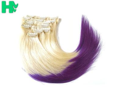 China Fashion Women Synthetic Clip In Hair Extensions Mixed Color Wave 100g 14 Inch for sale