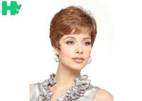 China Short Synthetic Wig with Neat Bang Easy Style High Temperature Fiber 120g Body Wave for sale