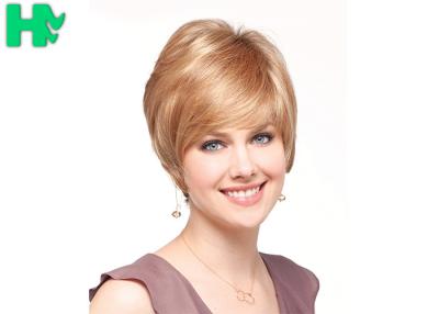 China Blonde Synthetic Hair Wig 8 Inch Straight High Temperature Fiber Wig for Women for sale