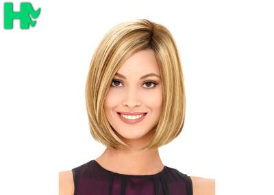China Short Bobo Blonde Synthetic Wig 100% Heat Resistant Fiber 8-30 Inch Tangle Free Natural Volume for sale