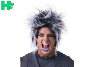 China Synthetic Cosplay Wig Black White 22-24 Inch Japanese High Temperature Fiber Halloween Party for sale